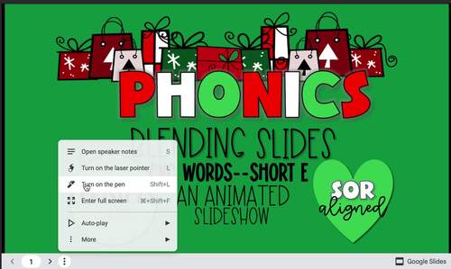 Phonics~Short u BLENDING Slides~Science of Reading~Christmas Decoding