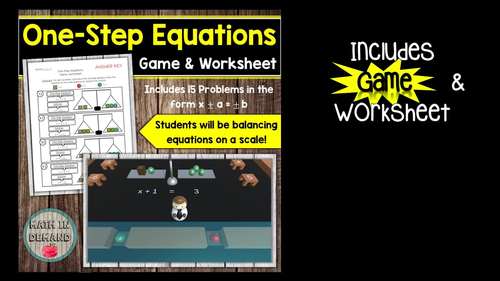 One-Step Equations Game and Worksheet by Math in Demand | TPT