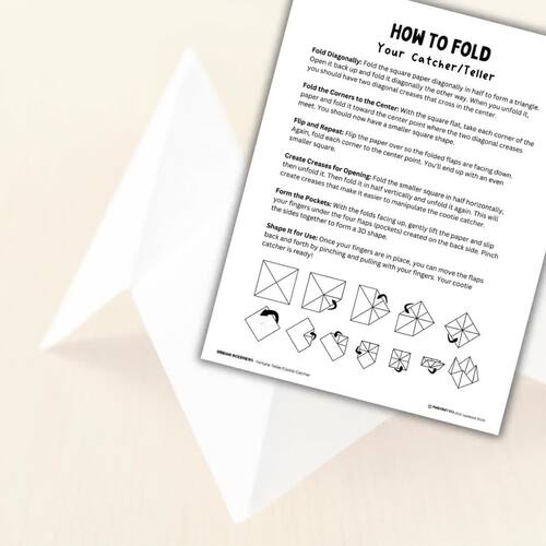 Cootie Catcher Conversation Activity with Fortune Teller Icebreaker ...