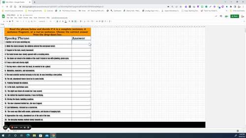 Halloween Pixel Art- Sentences-Run-ons, Fragments, & Complete Sentences