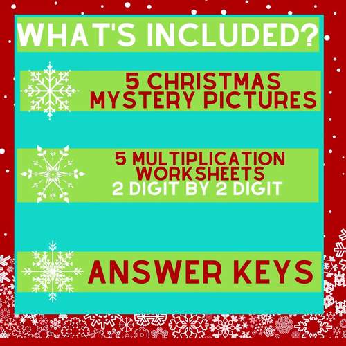 Christmas Math Puzzles | 2 digit by 2 digit Multiplication Worksheets