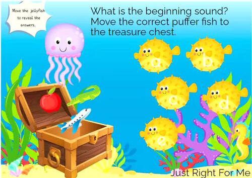 Under the Sea Beginning Sounds A-Z Treasure Hunt Boom Cards | TPT