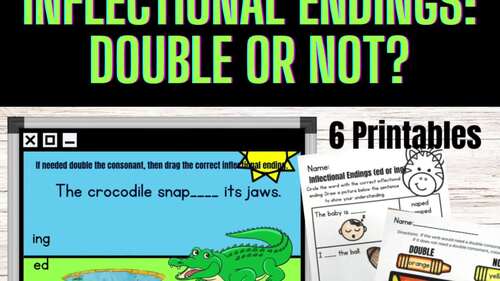 Doubling Consonants with Inflectional Endings (ed, -ing) for 1st Grade ...