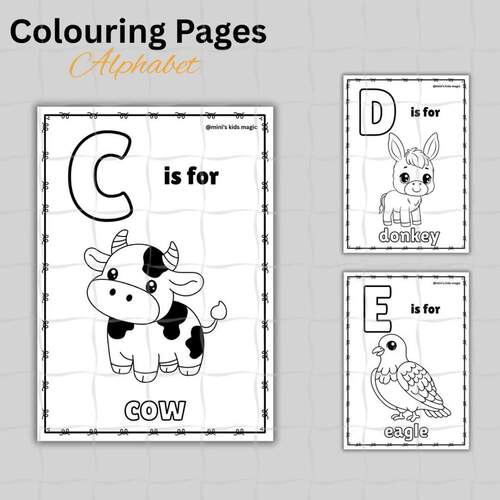 Alphabet Phonics Colouring Pages Back to school ABC Colouring Sheets