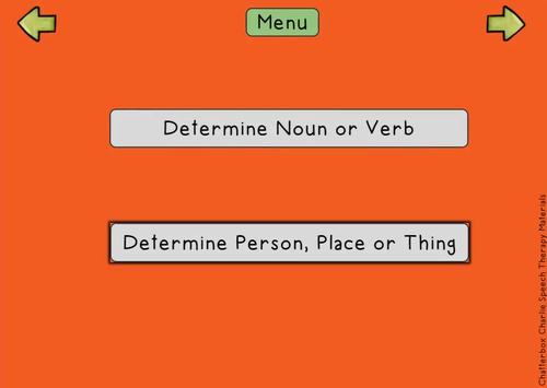 Determining Noun or Verb Halloween Edition Boom Cards Speech Language ...