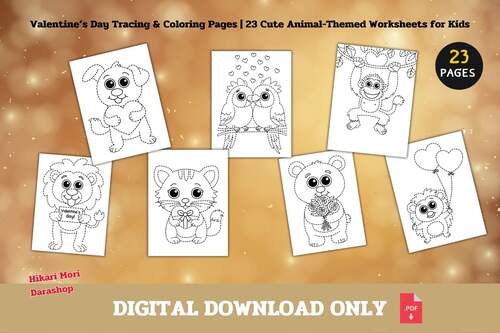 Valentine’s Day Tracing & Coloring Pages | 23 Adorable Worksheets for Kids