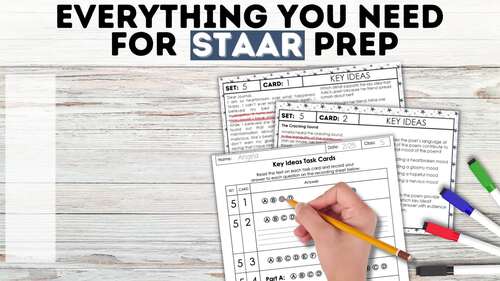 STAAR 2.0 Key Ideas & Main Idea Task Cards | New Item Type Test Prep