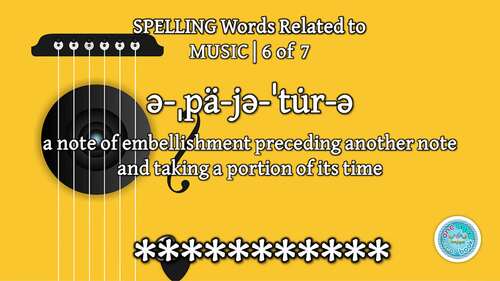 SPELLING Words Related to MUSIC by One Aqua Clear Book | TPT