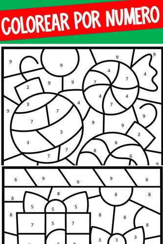 Spanish Christmas Math Coloring Sheets - Color by Number Code | TPT