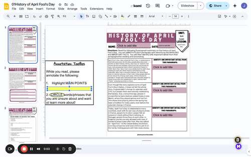History of April Fools' Day Rdg Passages & Self-Checking - Digital