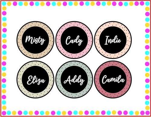 Printable Boho Bright Student Name Labels, Bright Cubby Labels, Nametags