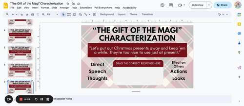"The Gift of the Magi" Characterization - Google Slides Activity | No Prep