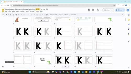 Dotted Handwriting Paper Uppercase K | Primary Lined Writing Practice ...