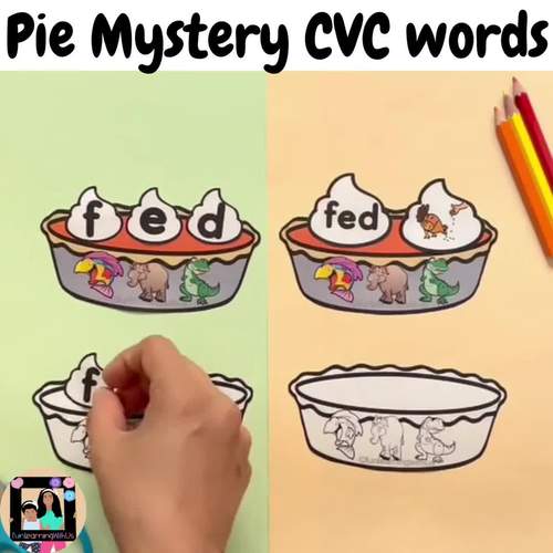 Pie Mystery CVC Short Vowel e Words | Thanksgiving Crack The Code CVC ...