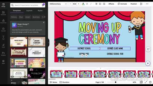Editable Moving Up Slideshow End of the Year Graduation Program Canva ...