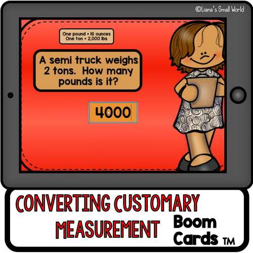 Customary Measurement Conversions BOOM tm Cards Paperless Digital Task ...