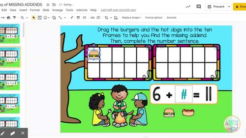 Missing Addends Google Classroom™ and Seesaw™ by Loving Math | TpT
