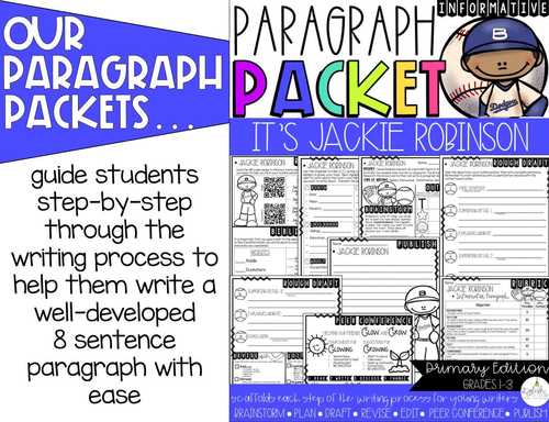 It's Jackie Robinson | Biography Paragraph Packet | Informational Writing