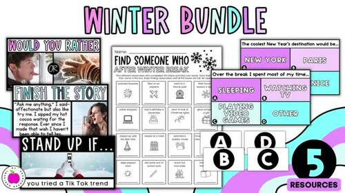 Winter Activities and Games Mega Bundle for Secondary Grades | TPT