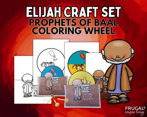 Elijah Crafts Set, 1 Kings Elijah & the Prophets of Baal Kids Activity ...
