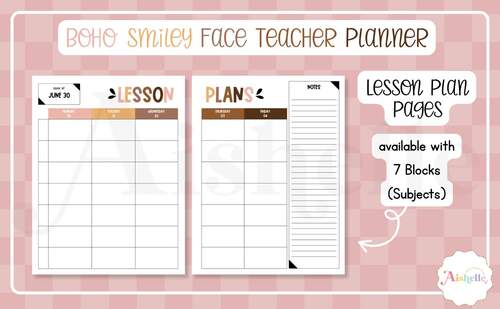 Printable Teacher Planner 2025-2026 | Teacher Binder | Boho Smiley ...