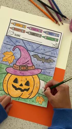 Halloween ADDITION Color By Number by For Those Who Teach | TPT