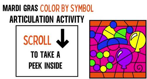 Mardi Gras Articulation Color By Code: P, B, T, D by Jennie's Speech Room