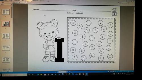 Trabajo LETRA I (hojas de trabajo) / Worksheets letter I (IN SPANISH)