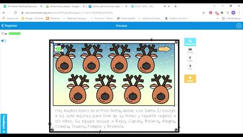 BOOM CARDS cuento Navidad: Rudolph | Christmas Story in Spanish | Lectura
