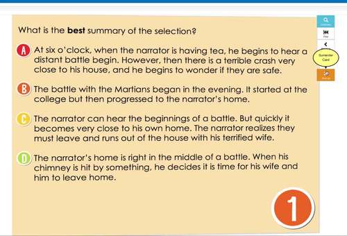 Summarizing Task Cards | Reading Comprehension | Boom Cards | STAAR ...