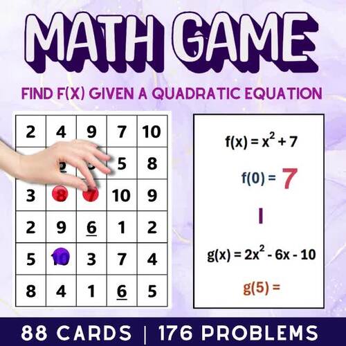 Evaluate Quadratic Functions | High School Math Game | Find f(x) & g(x)