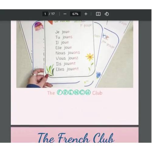 French Common Verb POSTERS - 14 affiches de Verbes au Présent | TPT