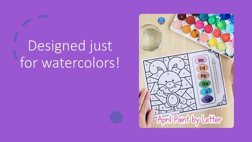 April Color by Letter and Initial Sound for Watercolor Painting | TPT