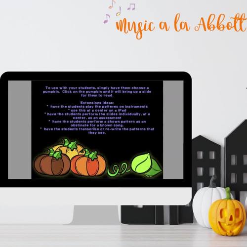 Pick-a Pumpkin Interactive Game for Reading/Writing half note | TPT