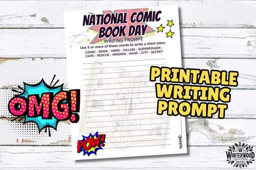 National Comic Book Day Writing Prompt | September Holiday Activity ...