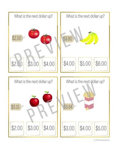 Dollar Up Money Math Task Cards | Special Education | TPT