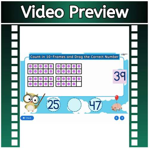 Count in 10-Frames and Drag the Correct Number: Numbers 1 to 50 Digital ...