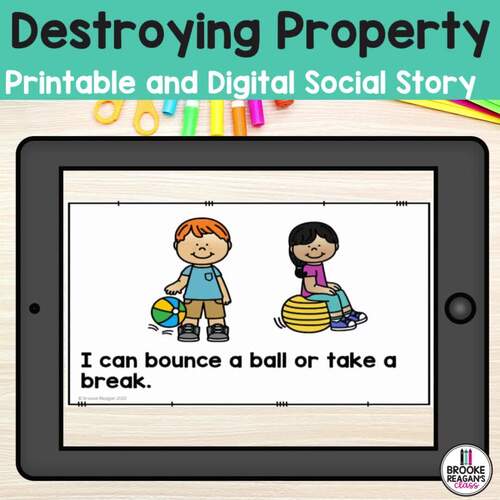 Social Story: Destroying Property /Classroom - Calm Down, Visuals ...