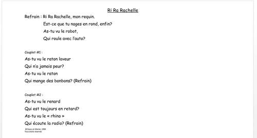 La chanson du R - Song - Audio File - Distance Learning | TPT