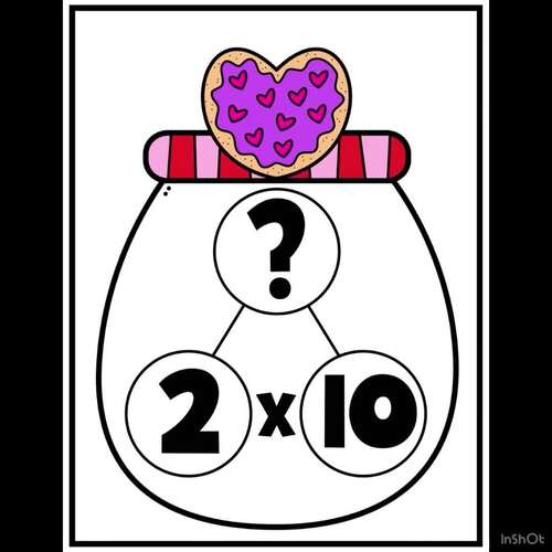 Multiply by 2 with Number Bonds Matching Practice Card Game | Valentine ...
