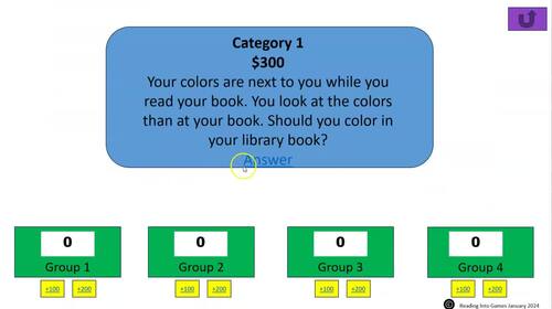 Library Book Care Review Upper Elementary (2nd-5th)-Library Skills Activity