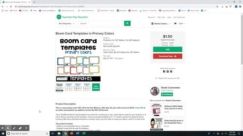 Boom Card Templates and Frames in Primary Colors by Sheila Cantonwine