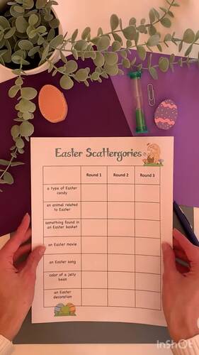 Easter Scattergories Vocabulary Game by BXC Creations | TPT