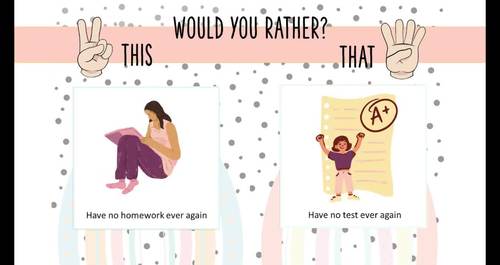 WOULD YOU RATHER Questions Back to School Brain Break | Google Slides ...