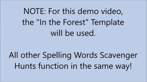 ELA DIGITAL SPELLING WORDS SCAVENGER HUNT Template In The Rain GOOGLE ...