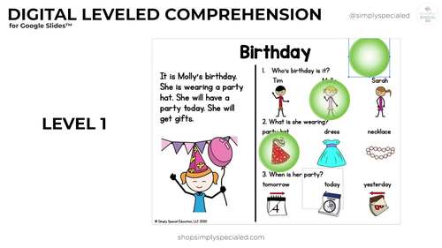 Digital Special Education: Leveled Comprehension (Digital Comprehension ...