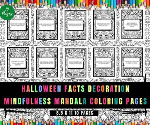 Halloween Facts Decorations, Mindfulness Morning Work Coloring Pages