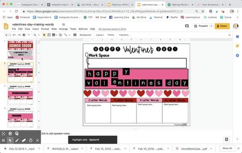 Create New Words for Google Slides and Classroom - Valentine's Day