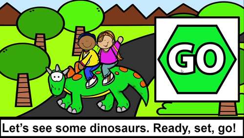 Google Slides Go, Dinosaur! (Animated, Core, Early Vocabulary) | TPT