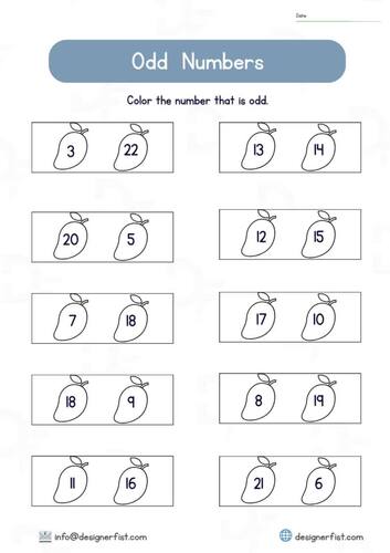 Autism Odd Numbers Math Worksheet For Childs by Inclusive Learning Support